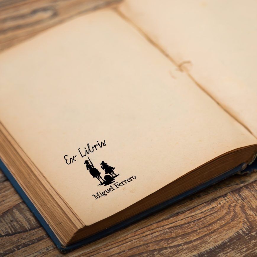 Sello Ex Libris "Libro con flores" - Tu Sello Personalizado